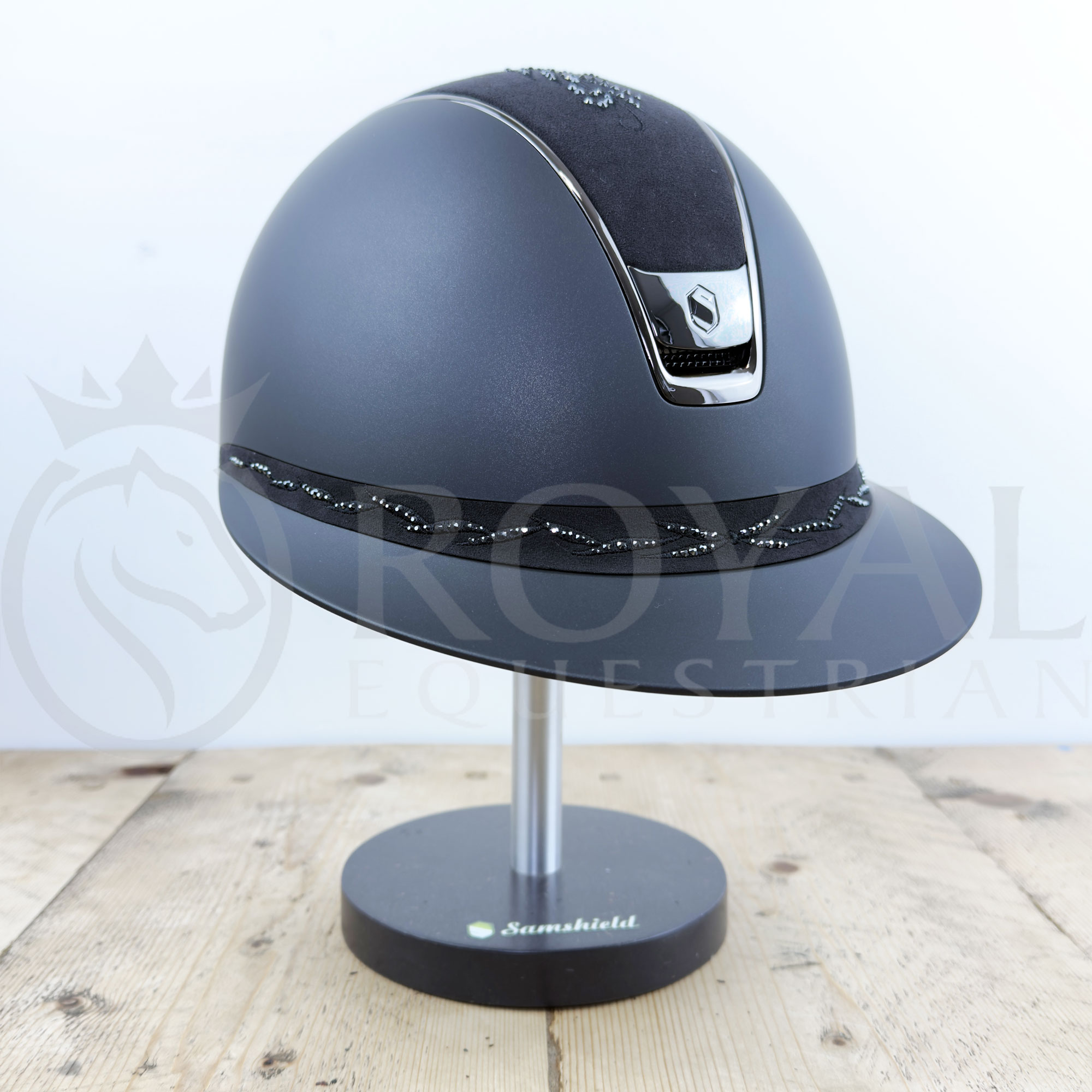 Samshield 2.0 Miss Shield Shadowmatt Helmet - Flower Swarovski - Royal ...