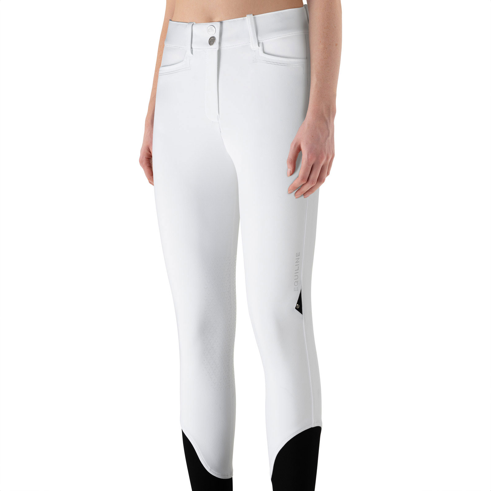 Equiline Womens High Waist Knee Grip Breeches Elver - White - Royal ...