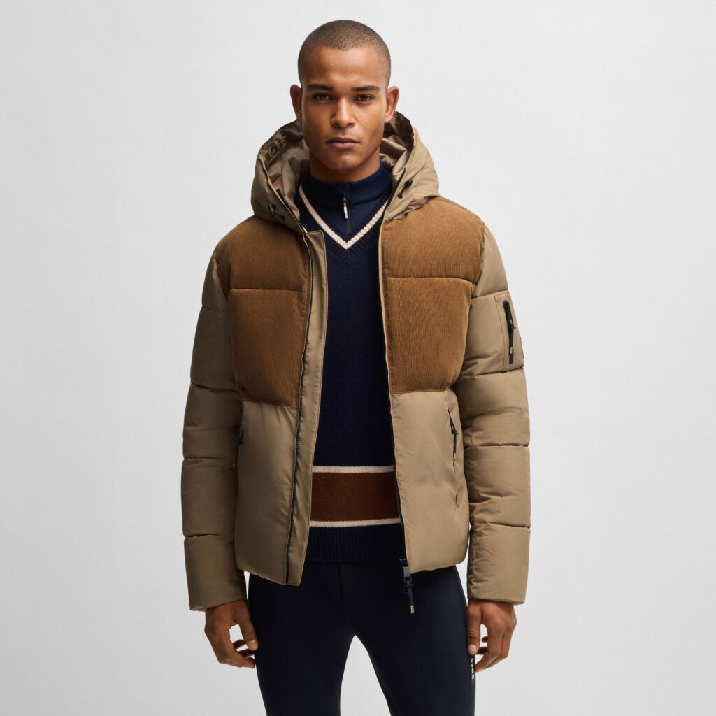 BOSS Equestrian Mens Cord Puffer Jacket Tomas - Camel - Royal ...