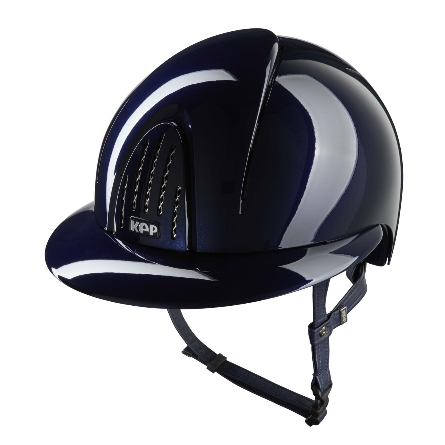 KEP Smart Nova Metal Polish Riding Helmet - Polo Peak - Navy - Royal ...